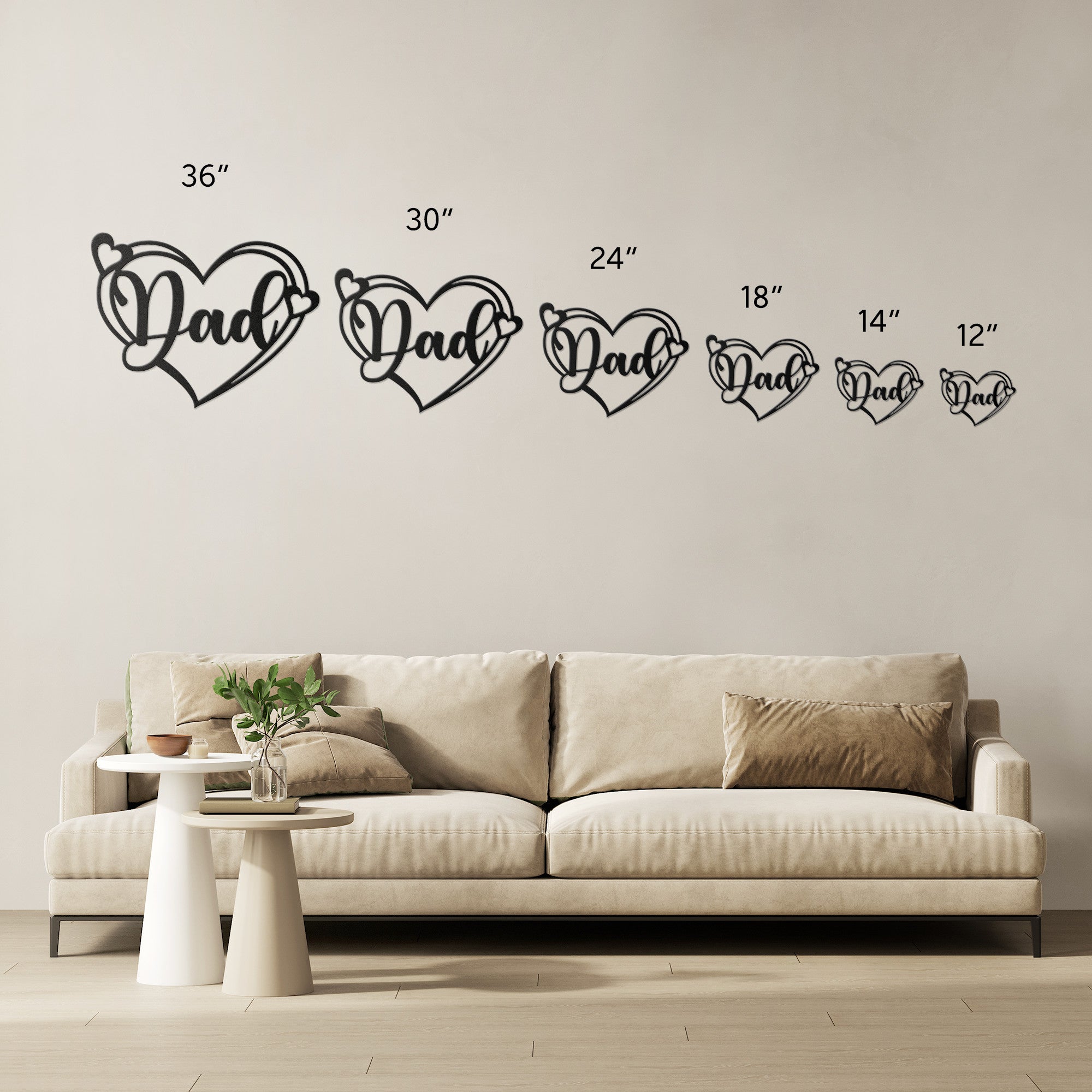 Dad Heart Sign | Metal Wall Art