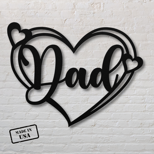 Dad Heart Sign | Metal Wall Art