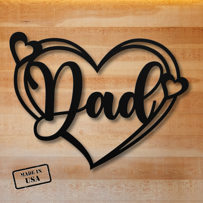 Dad Heart Sign | Metal Wall Art
