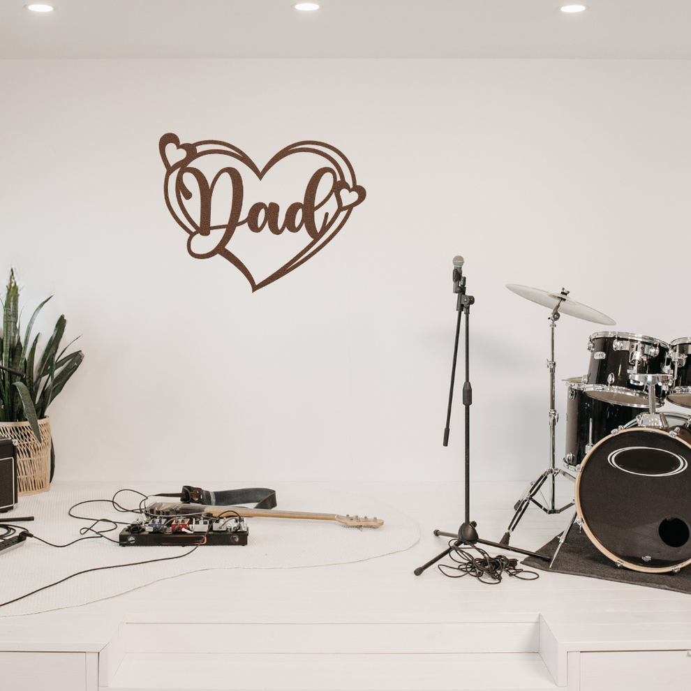 Dad Heart Sign | Metal Wall Art