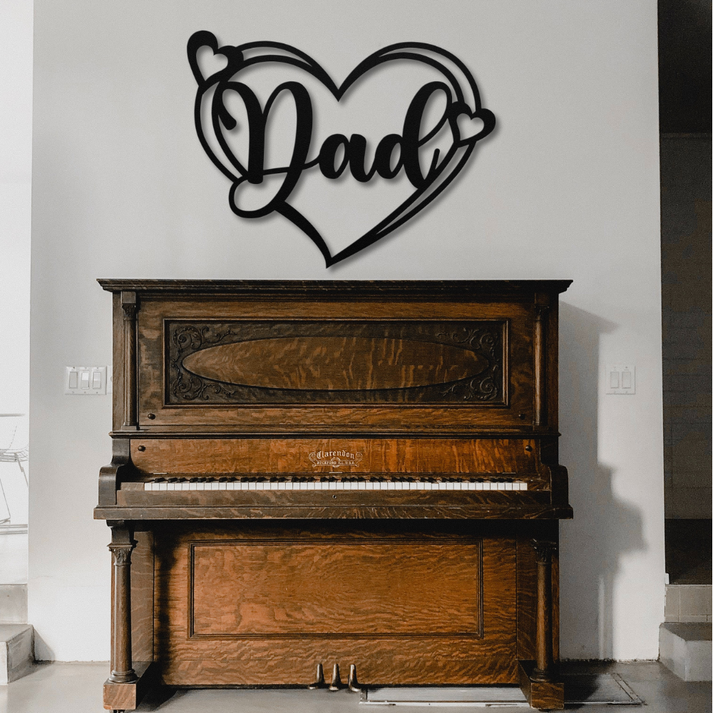 Dad Heart Sign | Metal Wall Art