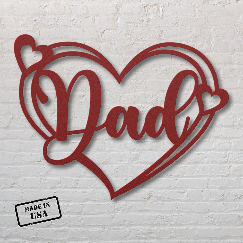 Dad Heart Sign | Metal Wall Art