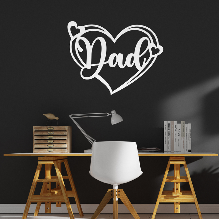 Dad Heart Sign | Metal Wall Art