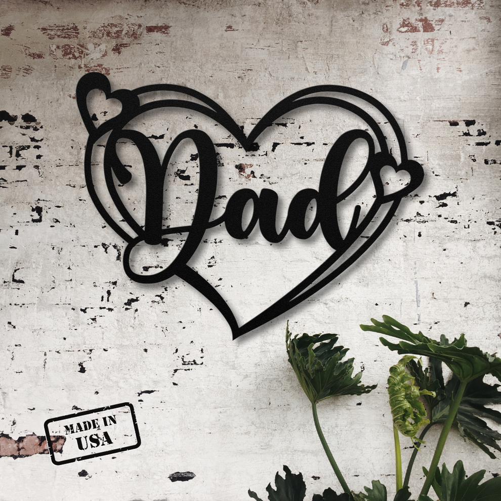 Dad Heart Sign | Metal Wall Art