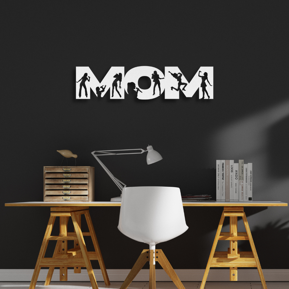 Mom Text Sign for Singer Mom | Metal Wall Art
